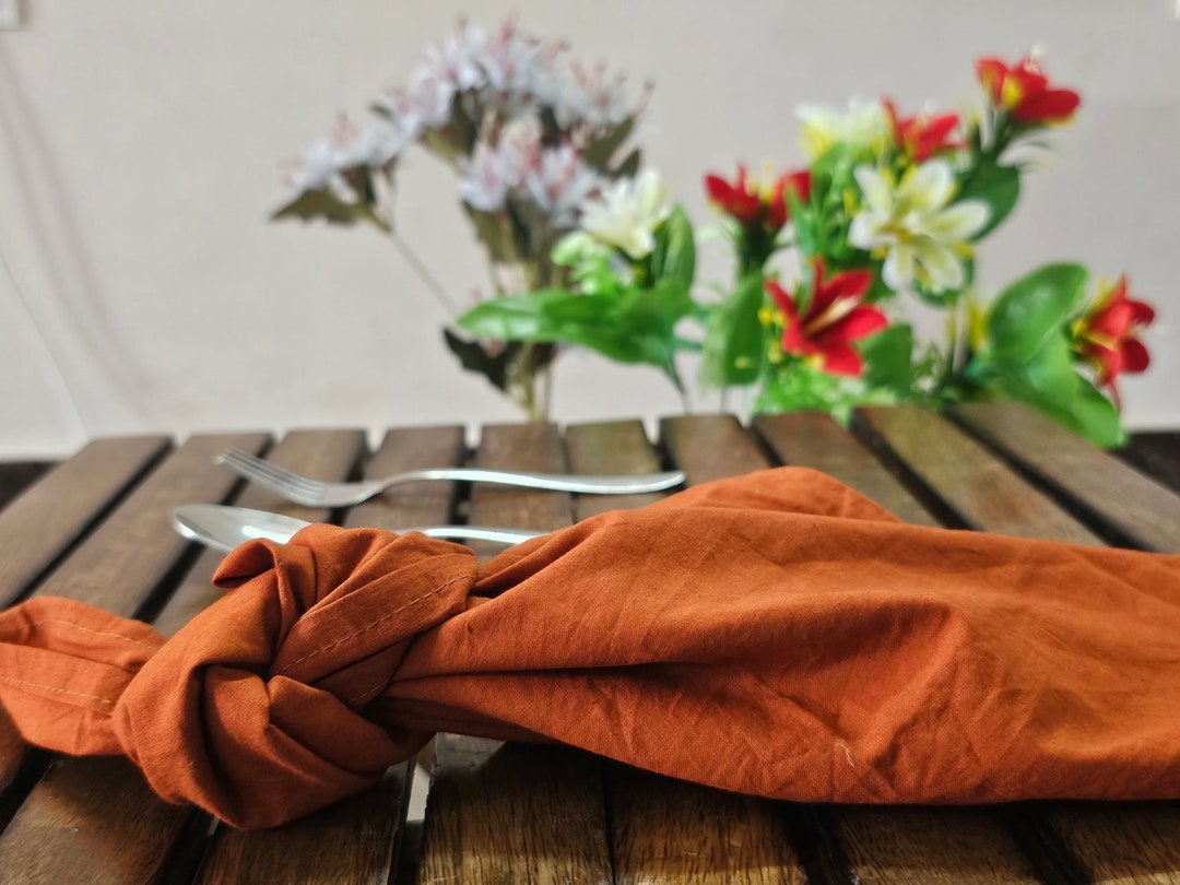 200 Pack Rust Cloth Napkins, 100% Cotton Table Dinning Napkins Set ...