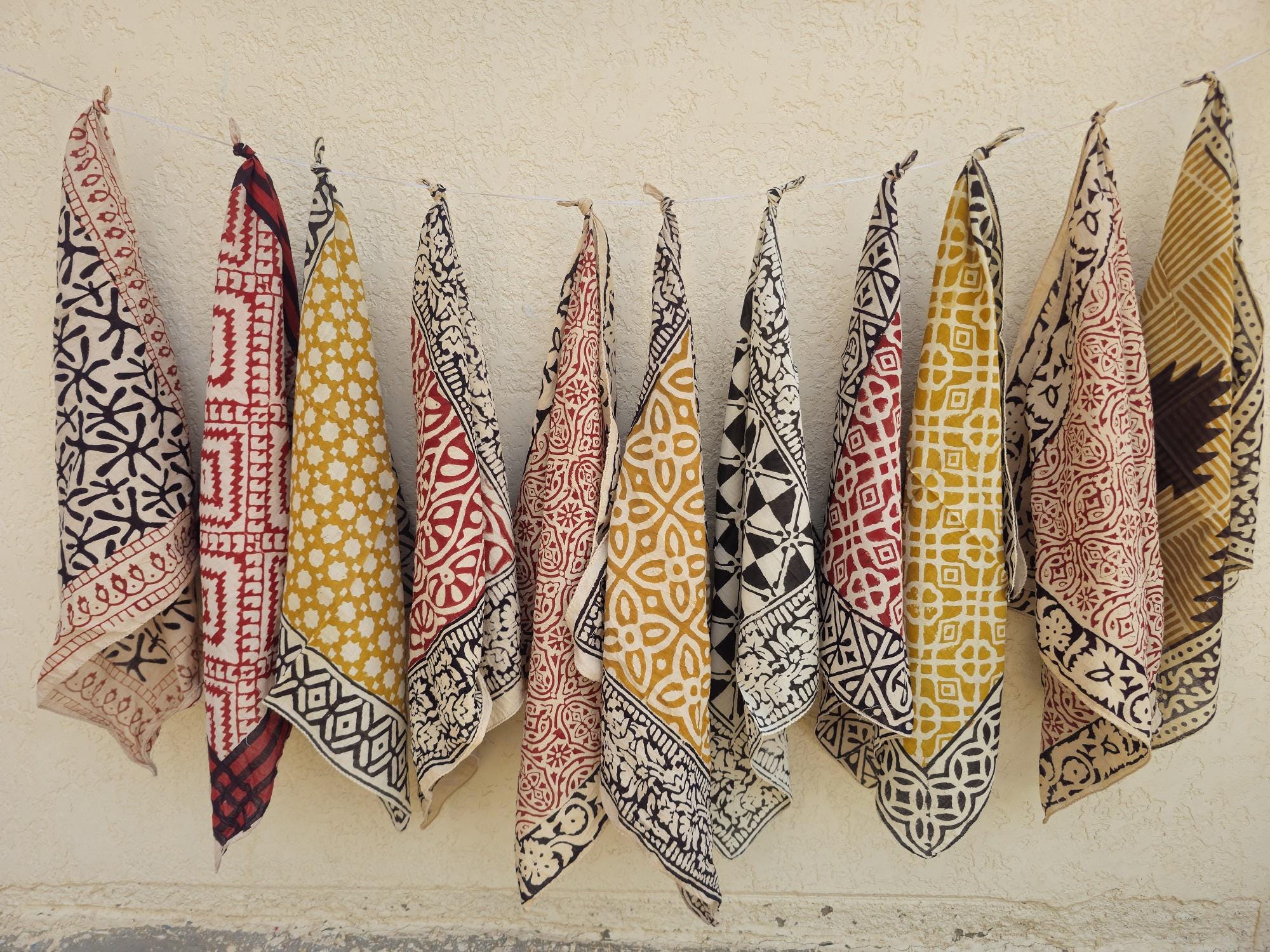 100% Cotton Bandanas, Bohemian Style Cotton Neck Scarf, Boho Soft ...