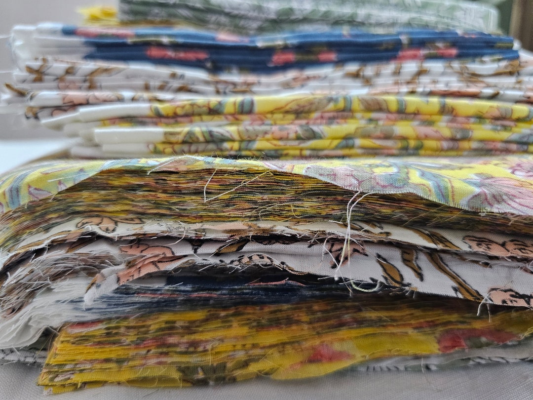 Indian Hand Block Printed Scrap - Scrap Bundle - Fabric Scraps Cotton ...