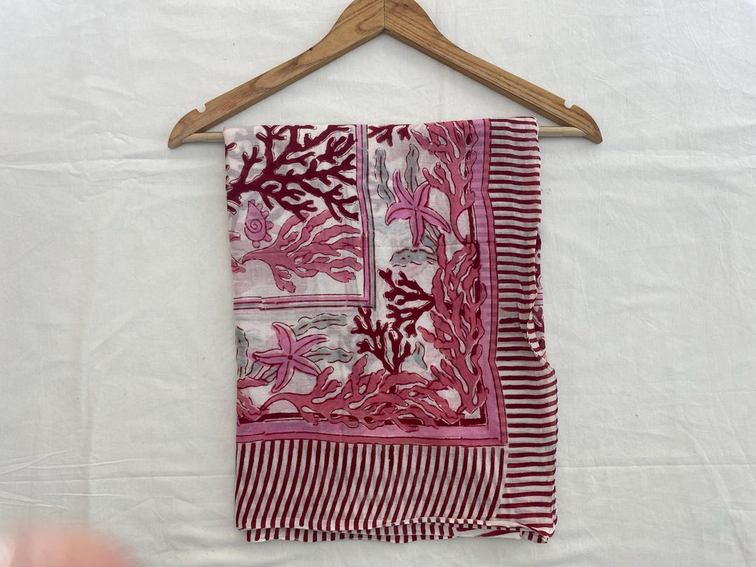 Boho Chic Women's Beach Pareo: Handmade Block Print Cotton Sarong ...