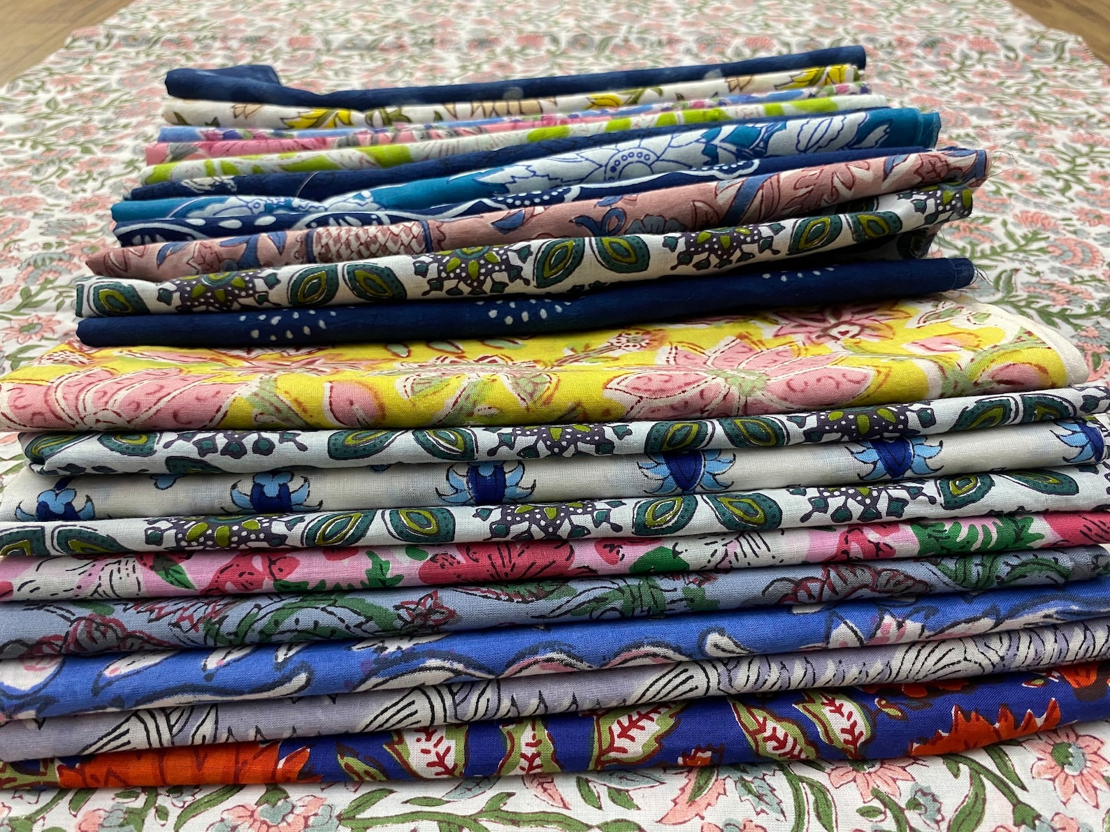 Indian Hand Block Printed Scrap - Scrap Bundle - Fabric Scraps Cotton ...