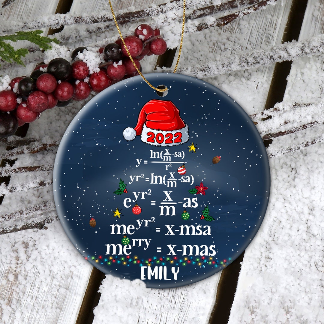 Personalized Math Teacher Christmas Ornament, Math Teacher Santa ...