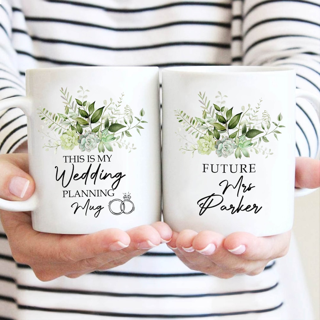 Personalized Name Couple Mug, Wedding Planning Mug, Custom Wedding Day ...