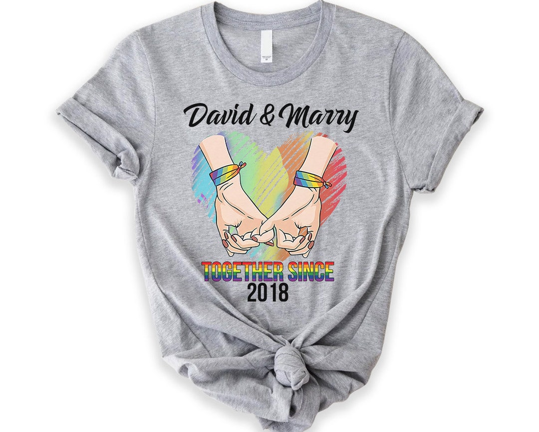 LGBTQ Pride Matching Couple T-shirt Rainbow Lesbian - Etsy