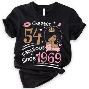 54th Birthday Shirt for Women, Fabulous Since 1970 Tee, Chapter 54 ...