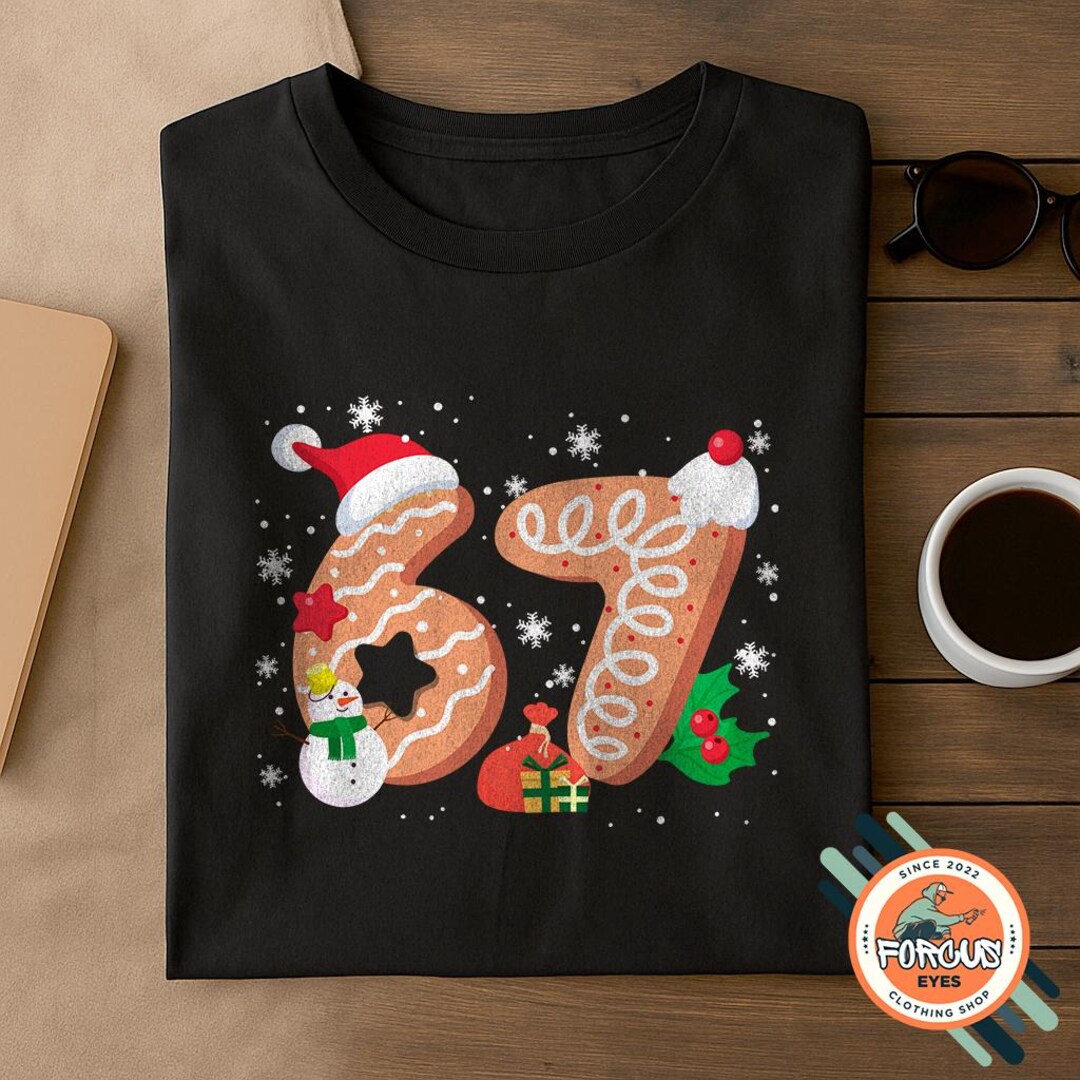 Gingerbread 67 Christmas Number, Iced Cookie Holiday Design, Festive ...