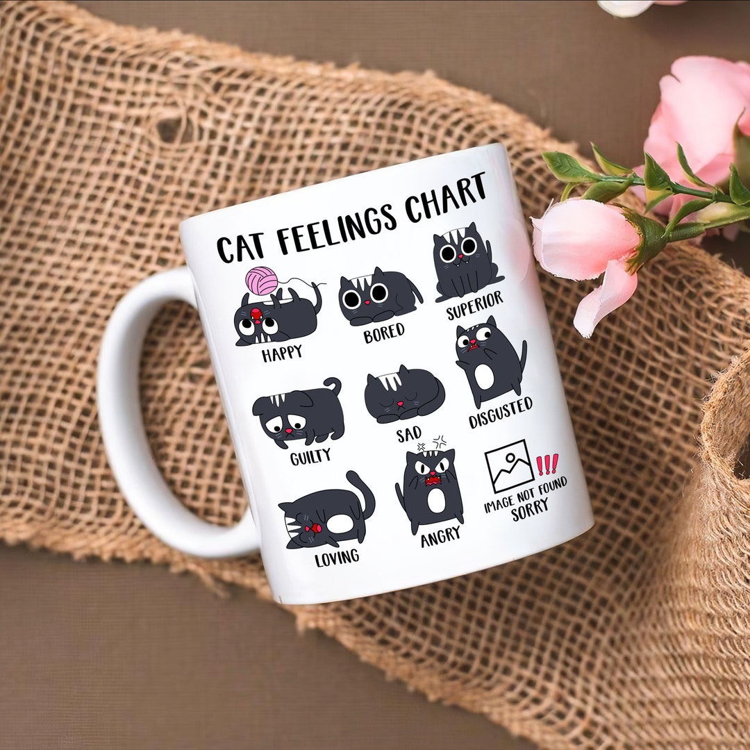 Cat Feelings Chart, Cat Coffee Mug, Cat Feelings Mug, Gift for Cat ...