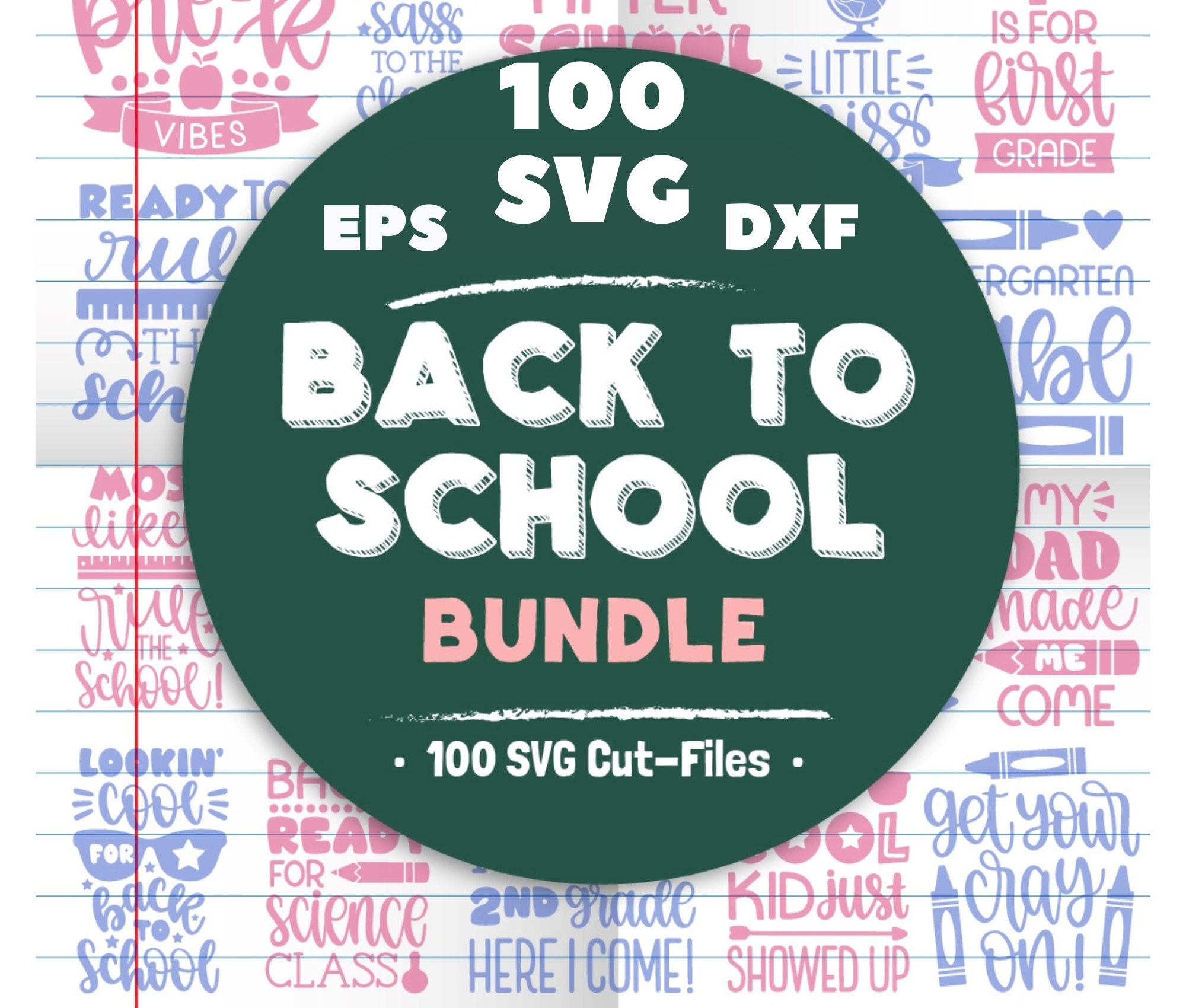 Back to School SVG DXF & EPS Bundle First Day of School - Etsy