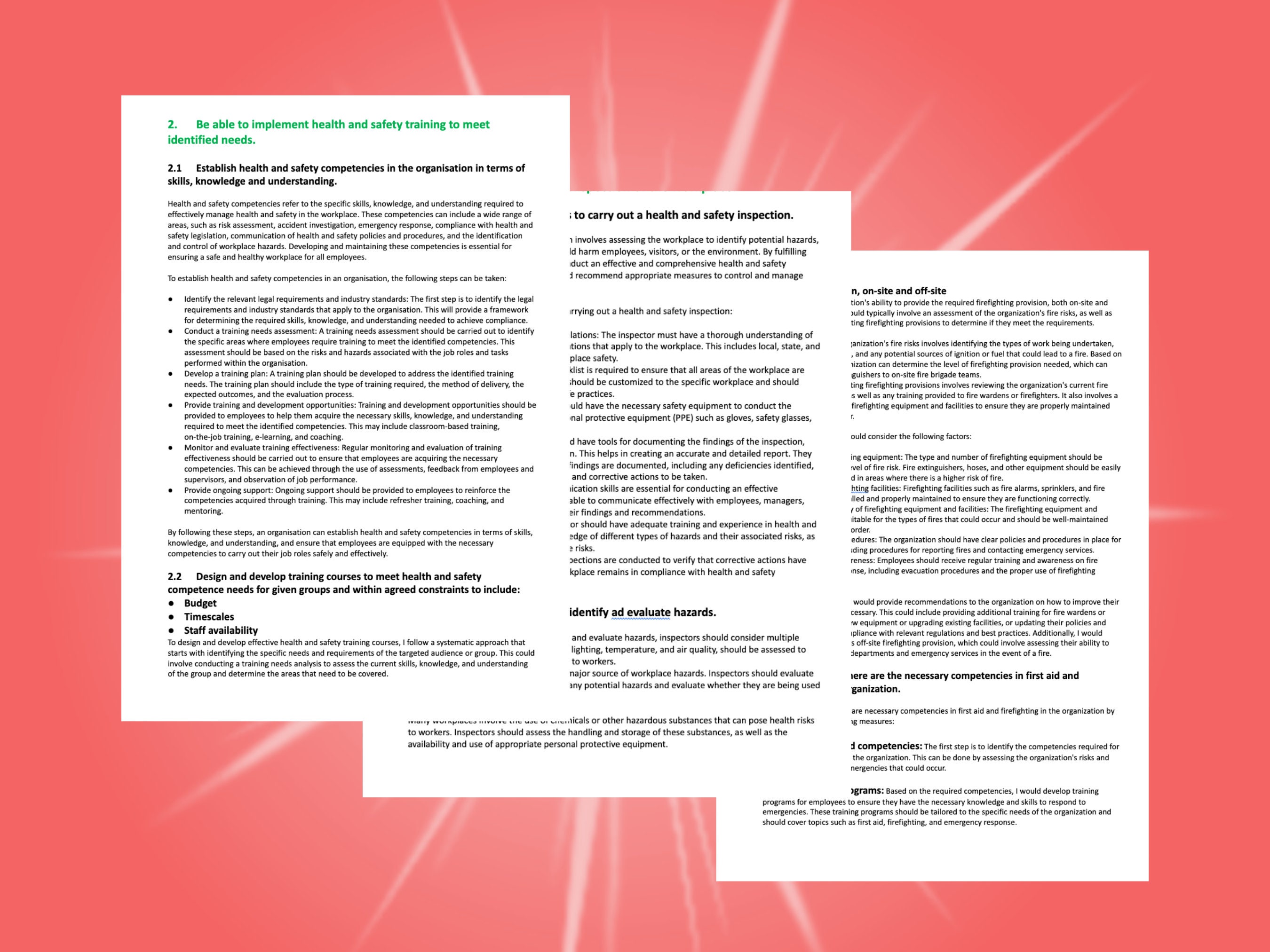 NVQ Level 6 Diploma Health and Safety in PDF Mandatory Answers Assessor ...