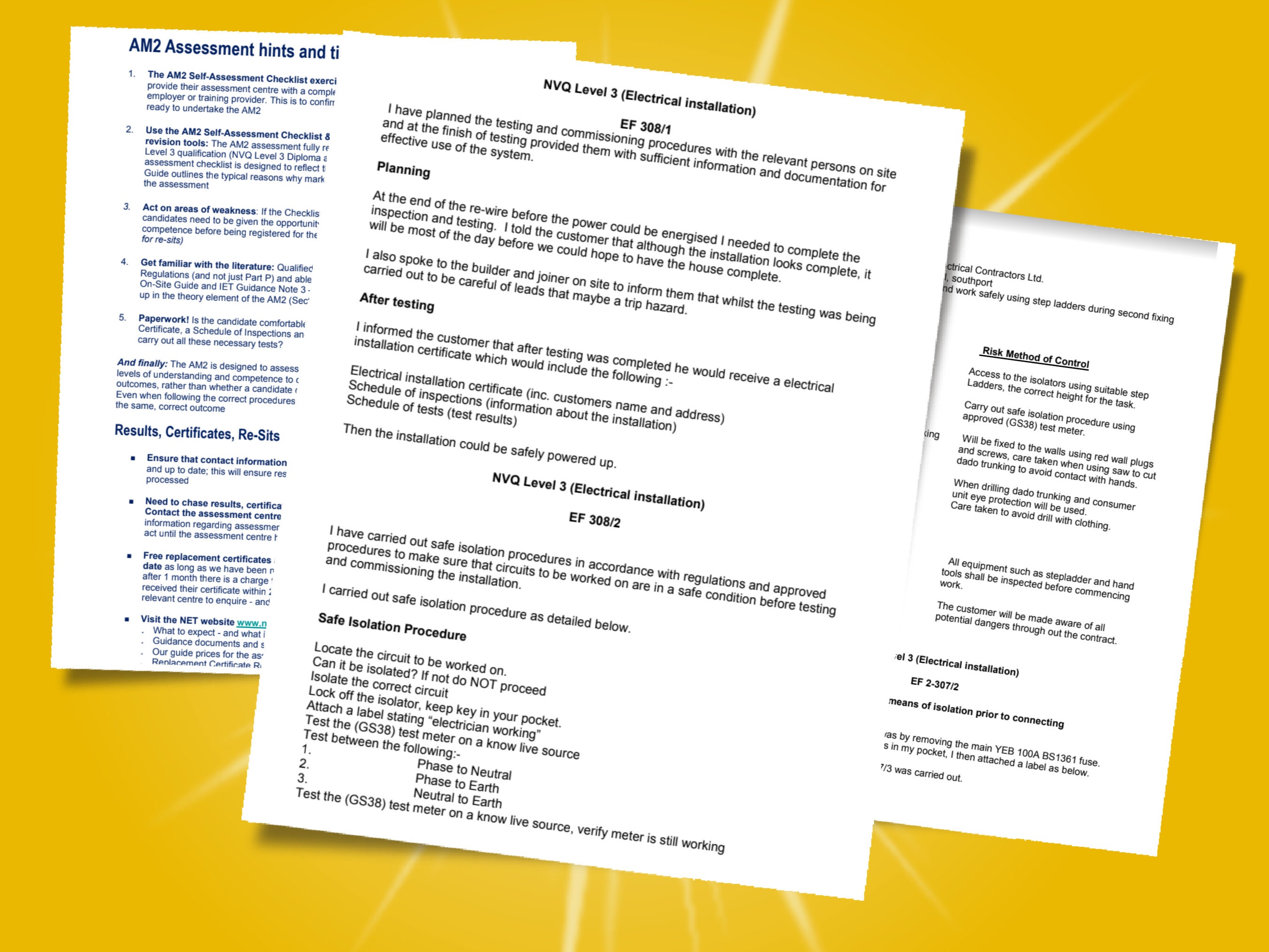 NVQ Level 3 Electrical Installation 2356 & 2357 Completed Coursework in ...