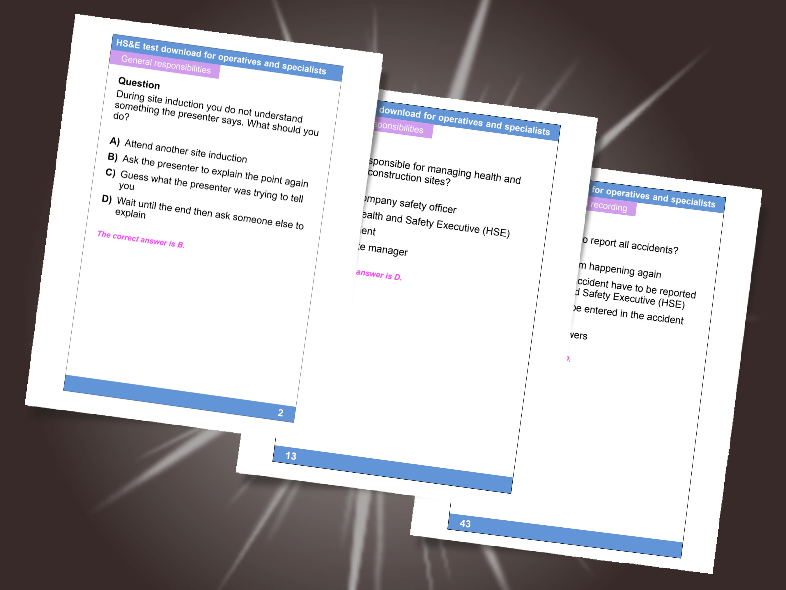 CSCS Construction Skills Card Test Health and Safety for Operatives 460 ...