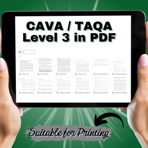 Cava Taqa Level 3 Assessor Qualifications Answers Help Units 1, 2, 3 ...