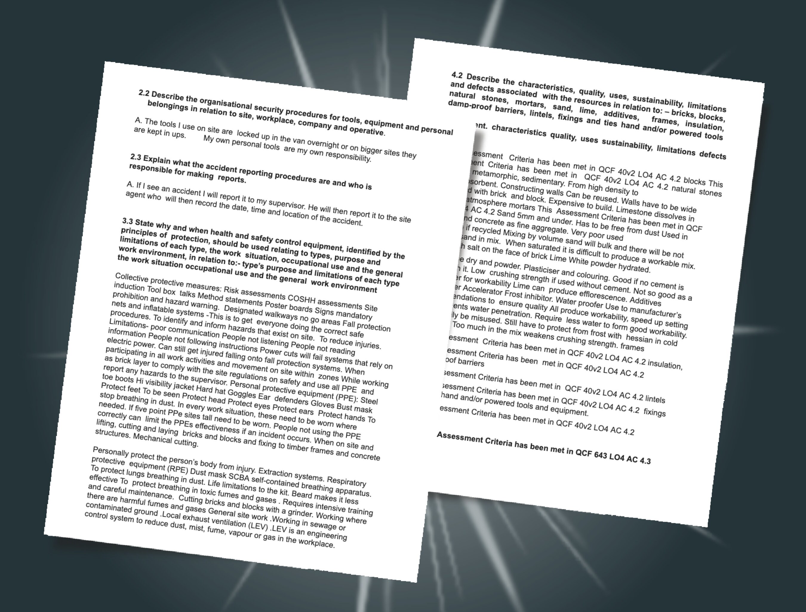 NVQ Level 3 Construction Brickwork PDF Questions and Answers - Etsy