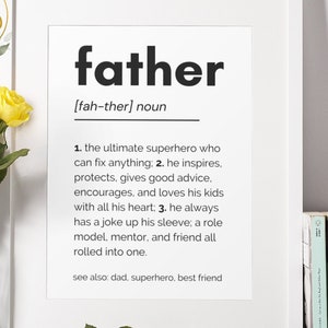 Father Definition Printable, Gift for Dad, Dad Definition, Digital ...