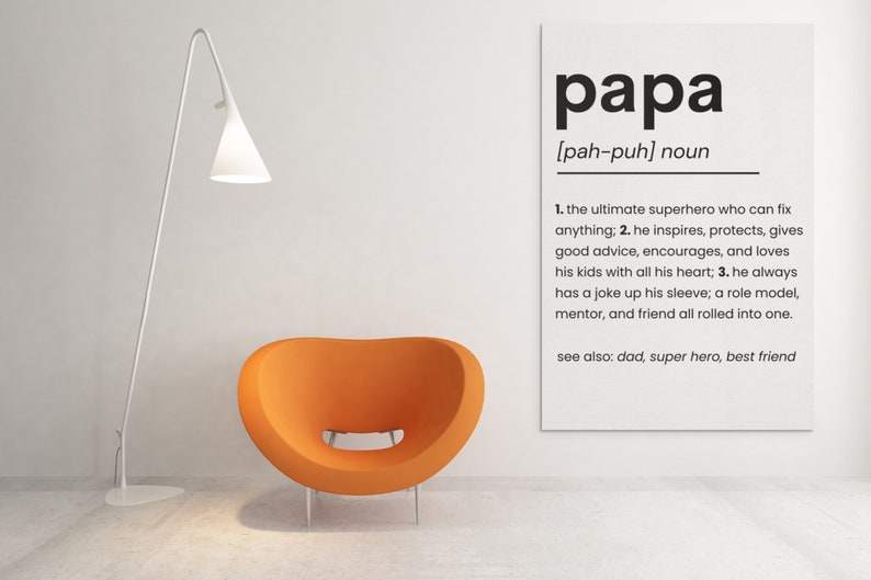Papa Definition Poster, Gift for Dad, Dad Definition, Dad Appreciation ...