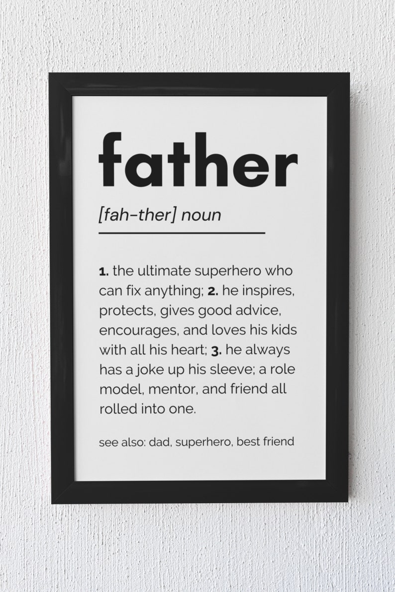 Father Definition Printable, Gift for Dad, Dad Definition, Digital ...