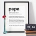 Papa Definition Poster, Gift for Dad, Dad Definition, Dad Appreciation ...
