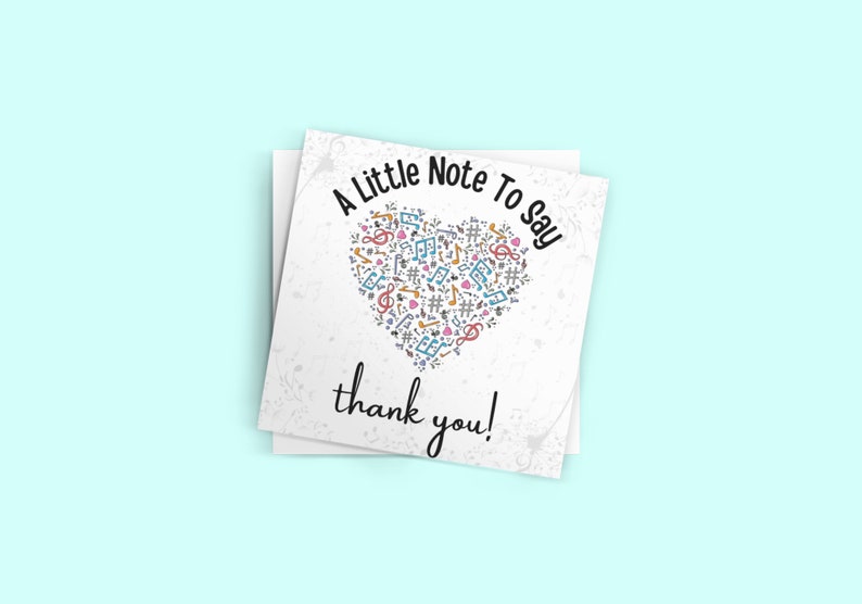 Music Teacher Appreciation Card, Thank You Card for Music Teacher ...