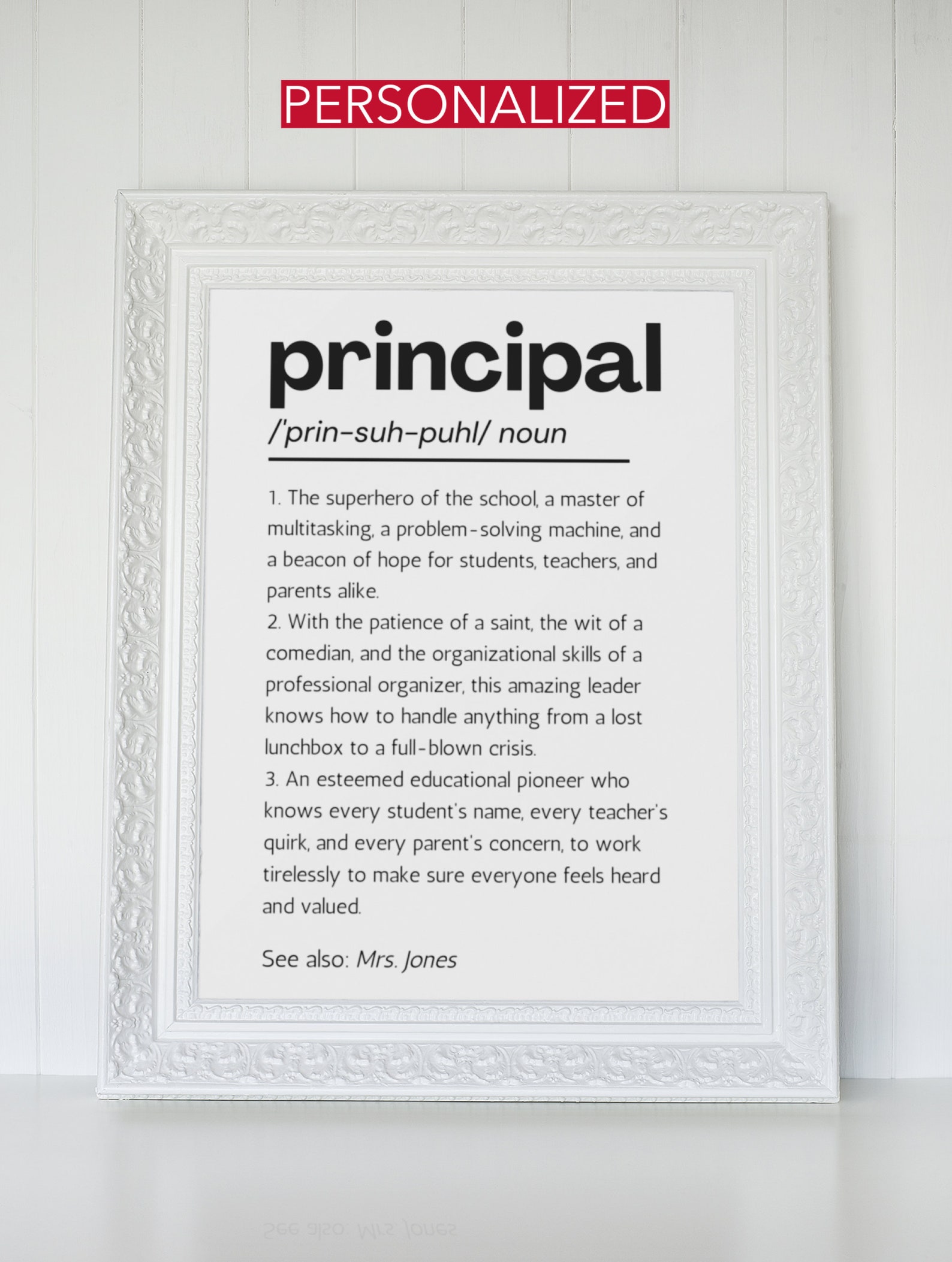Principal Definition Print, Custom Principal Gift, School Principal ...