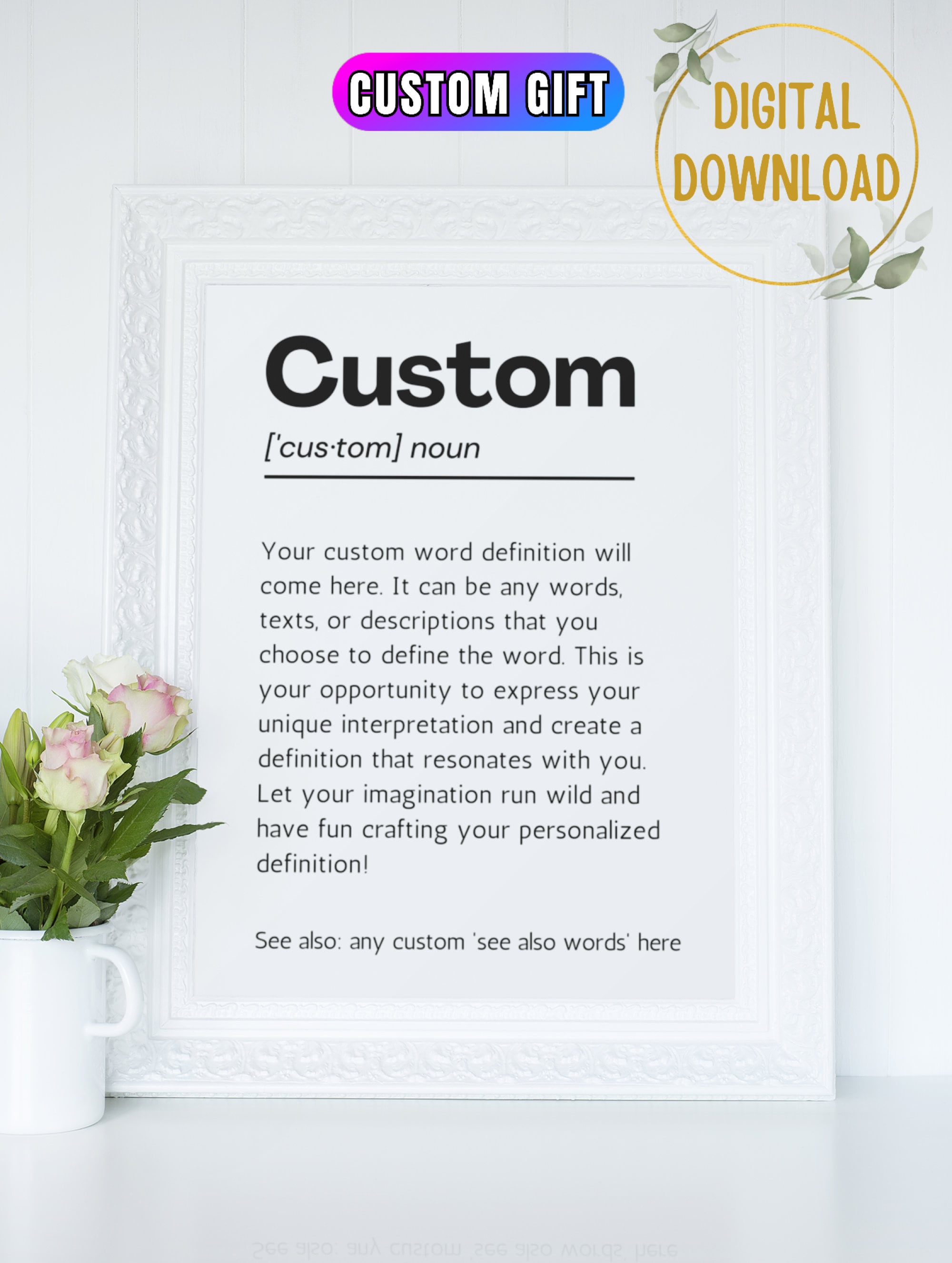 Custom Definition Print, Personalized Definition Poster, Definition ...