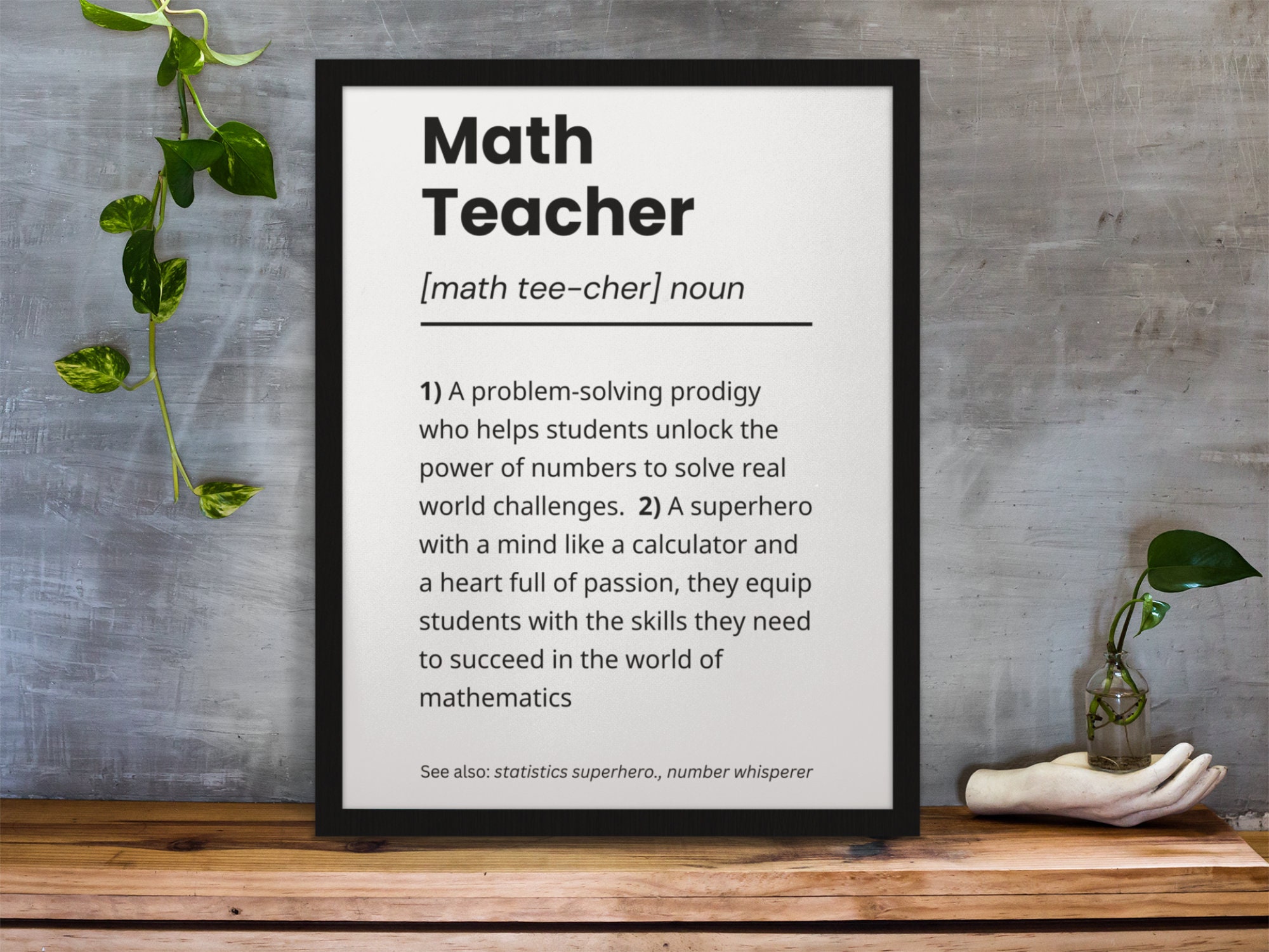 Math Teacher Definition, Math Teacher Gift, End of the Year, Math ...