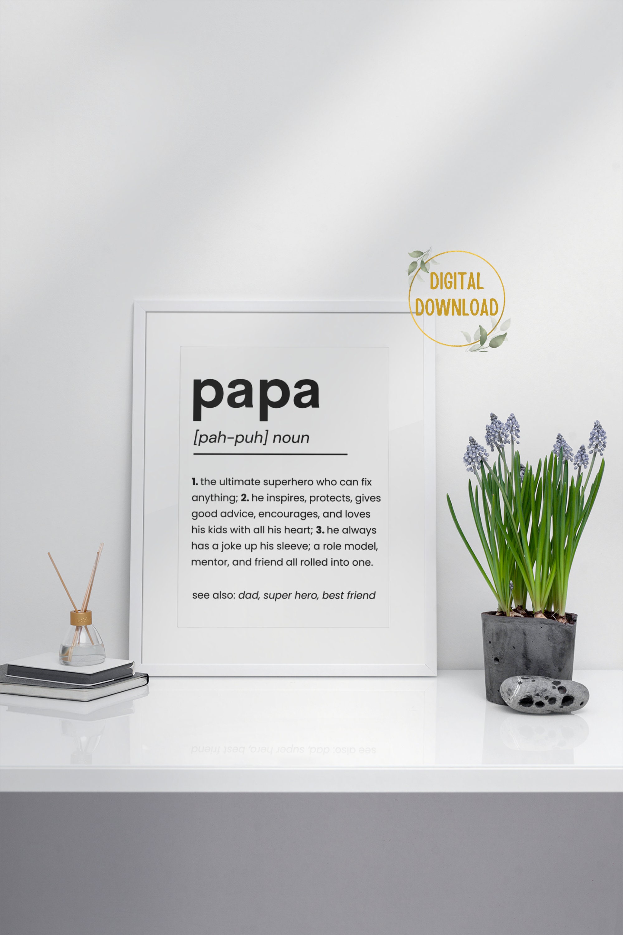 Papa Definition Poster, Gift for Dad, Dad Definition, Dad Appreciation ...
