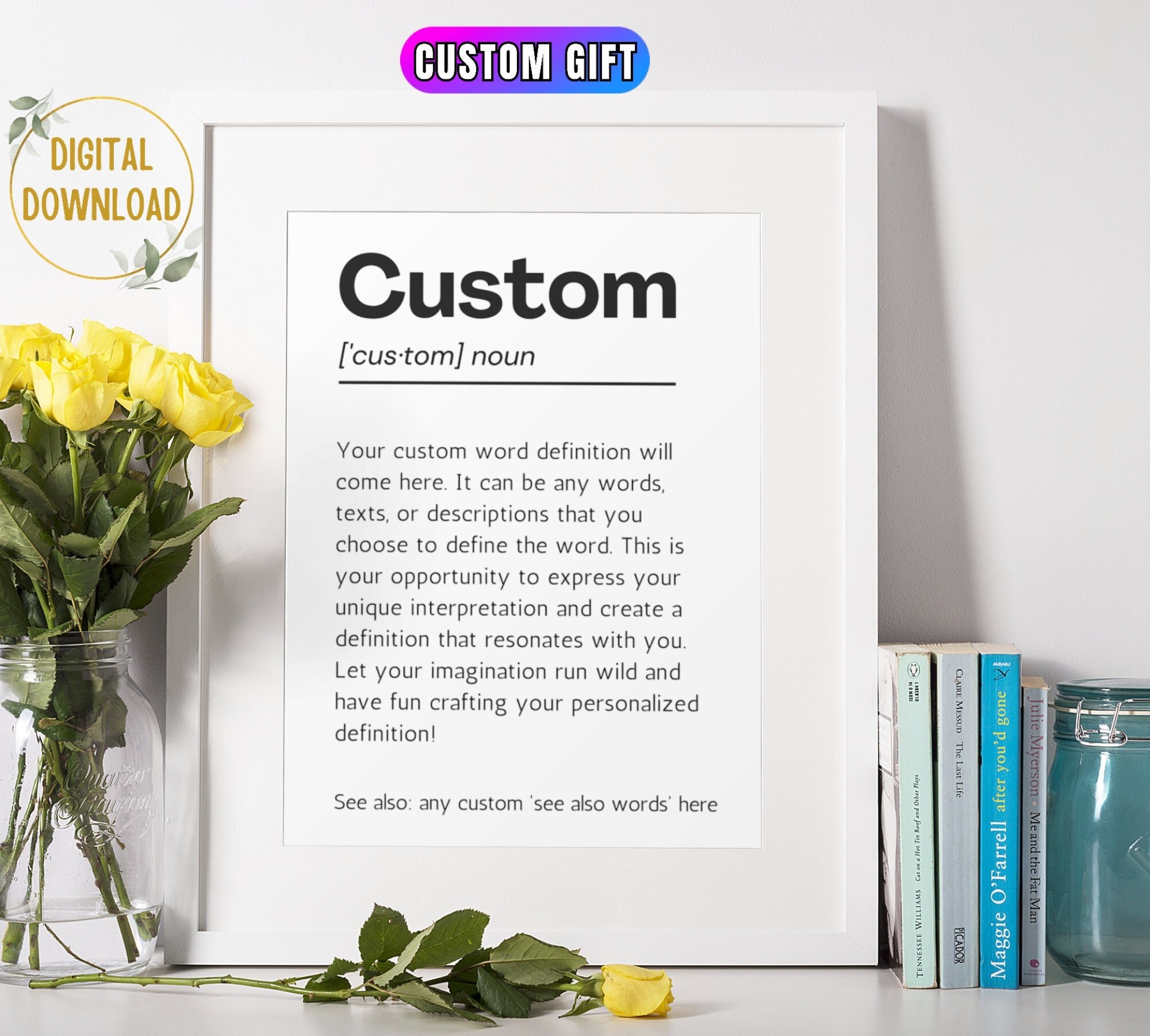 Custom Definition Print, Personalized Definition Poster, Definition ...