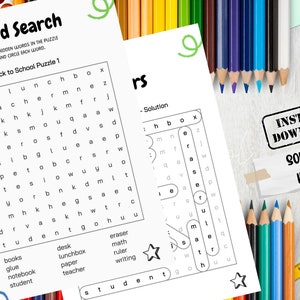 Back to School Word Search, Printable, Back to School Game, First Day ...