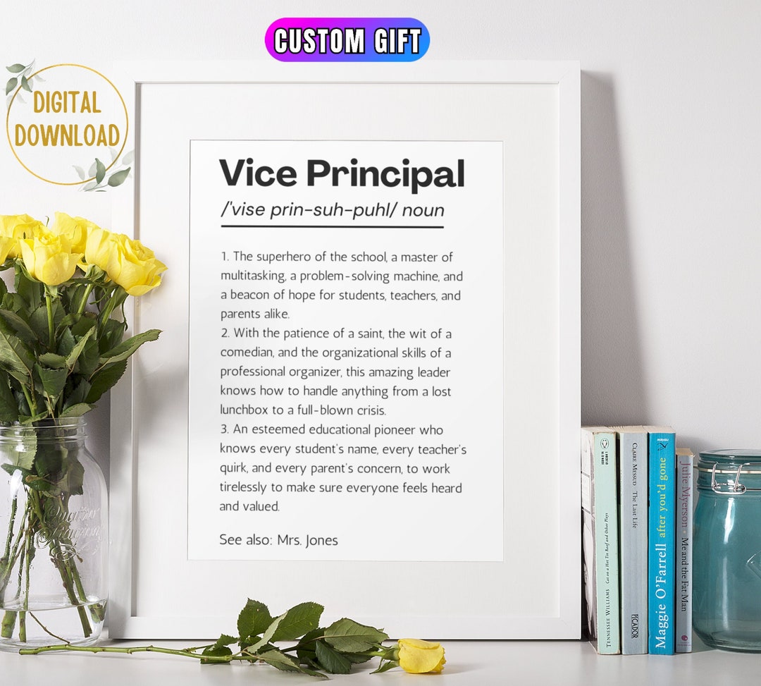 Vice Principal Definition Print, Vice Principal Gift, Assistant ...