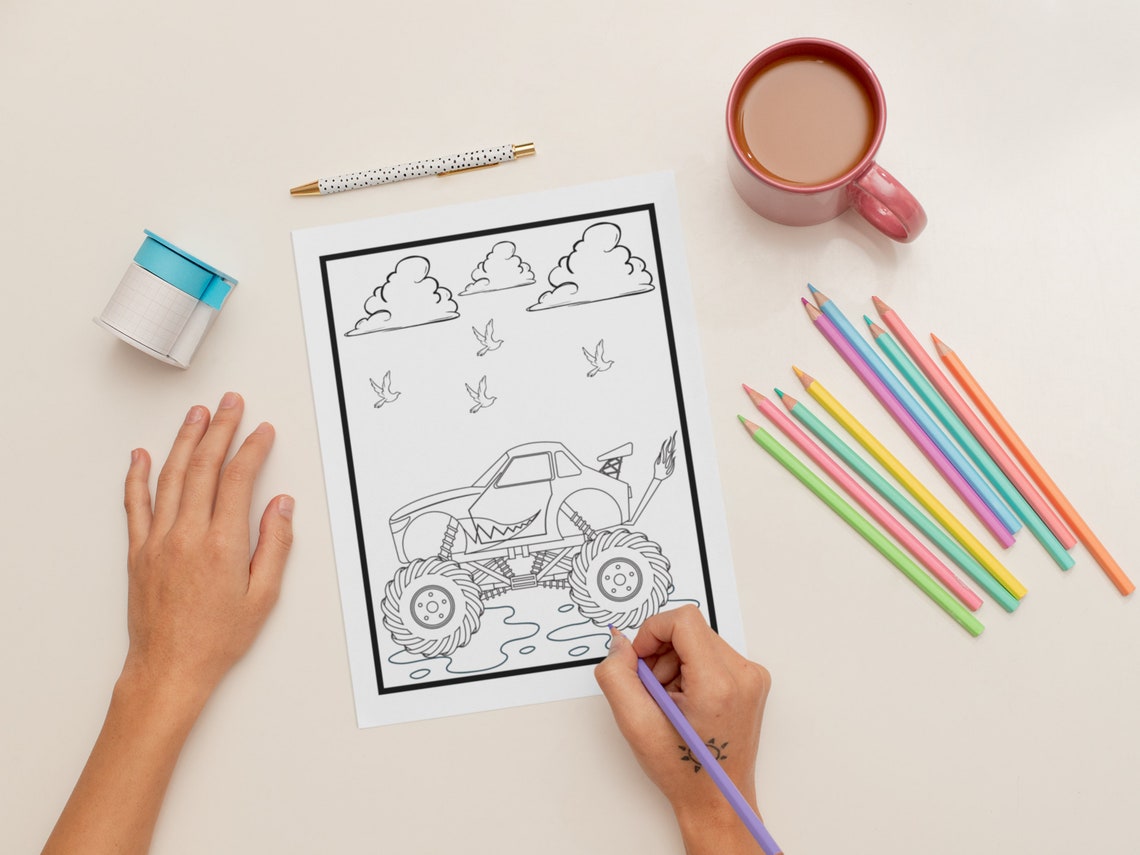 Monster Truck Coloring Pages, Kids Coloring Pages, Monster Truck ...