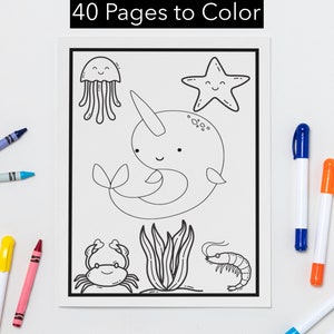 Ocean Coloring Book, Sea Animals Coloring Book Pages, Under the Sea ...