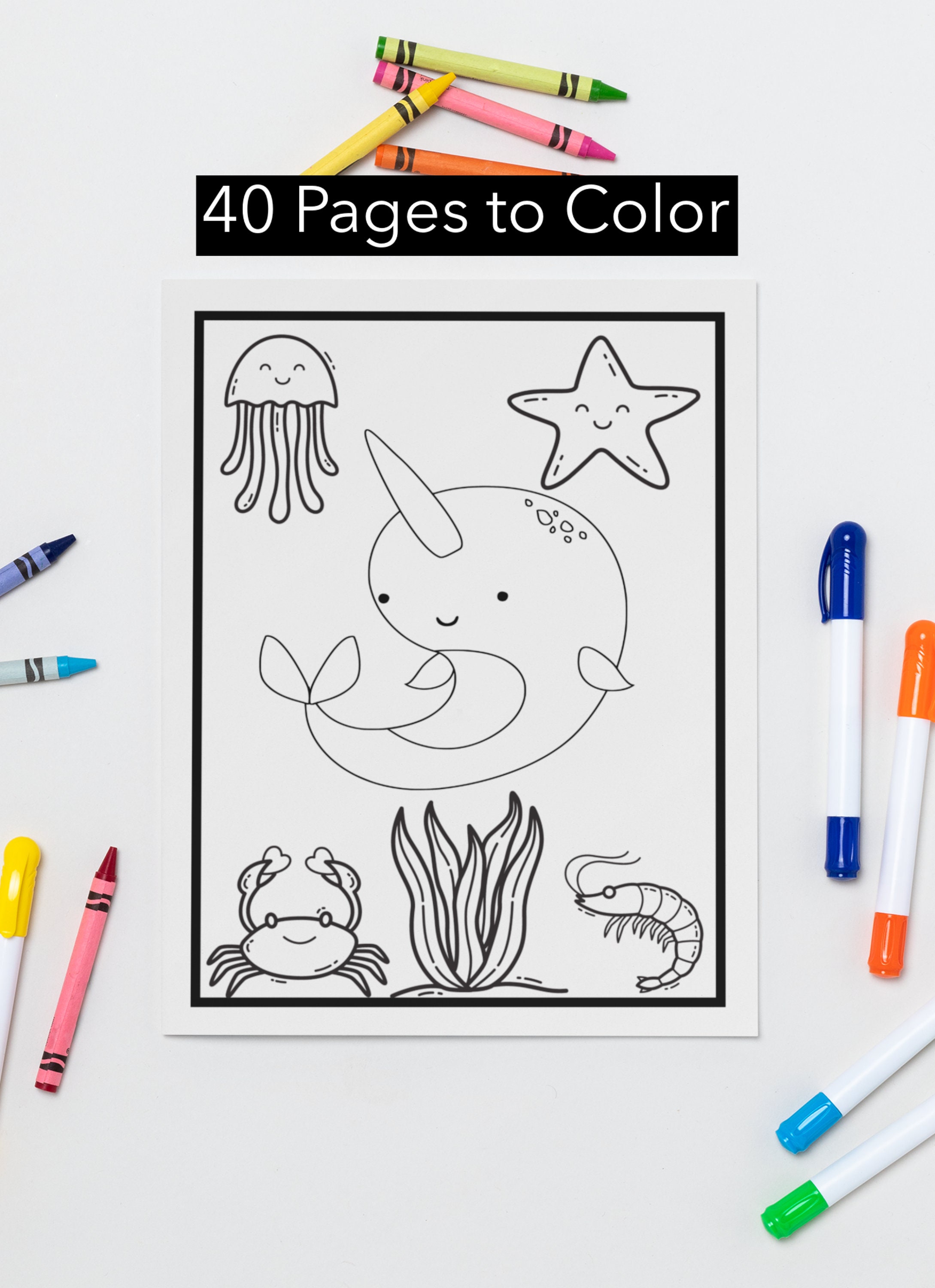 Ocean Coloring Book, Sea Animals Coloring Book Pages, Under the Sea ...