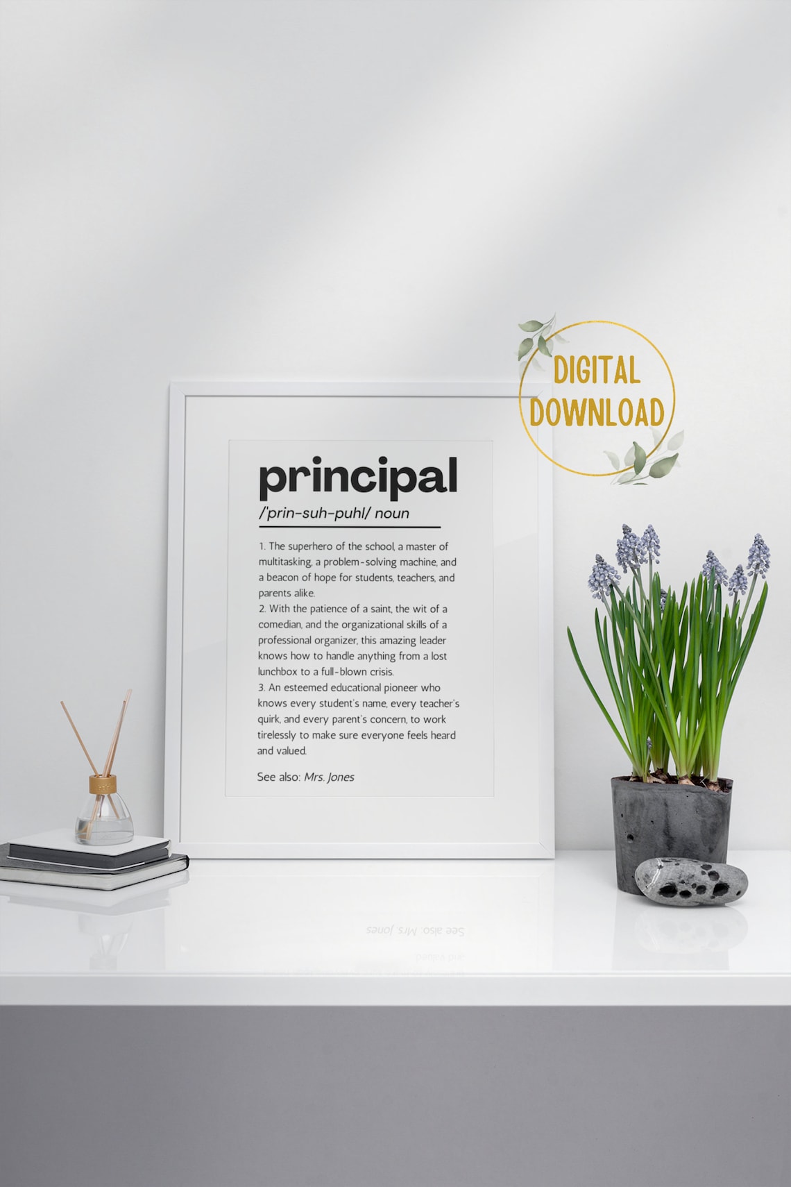Principal Definition Print, Custom Principal Gift, School Principal ...