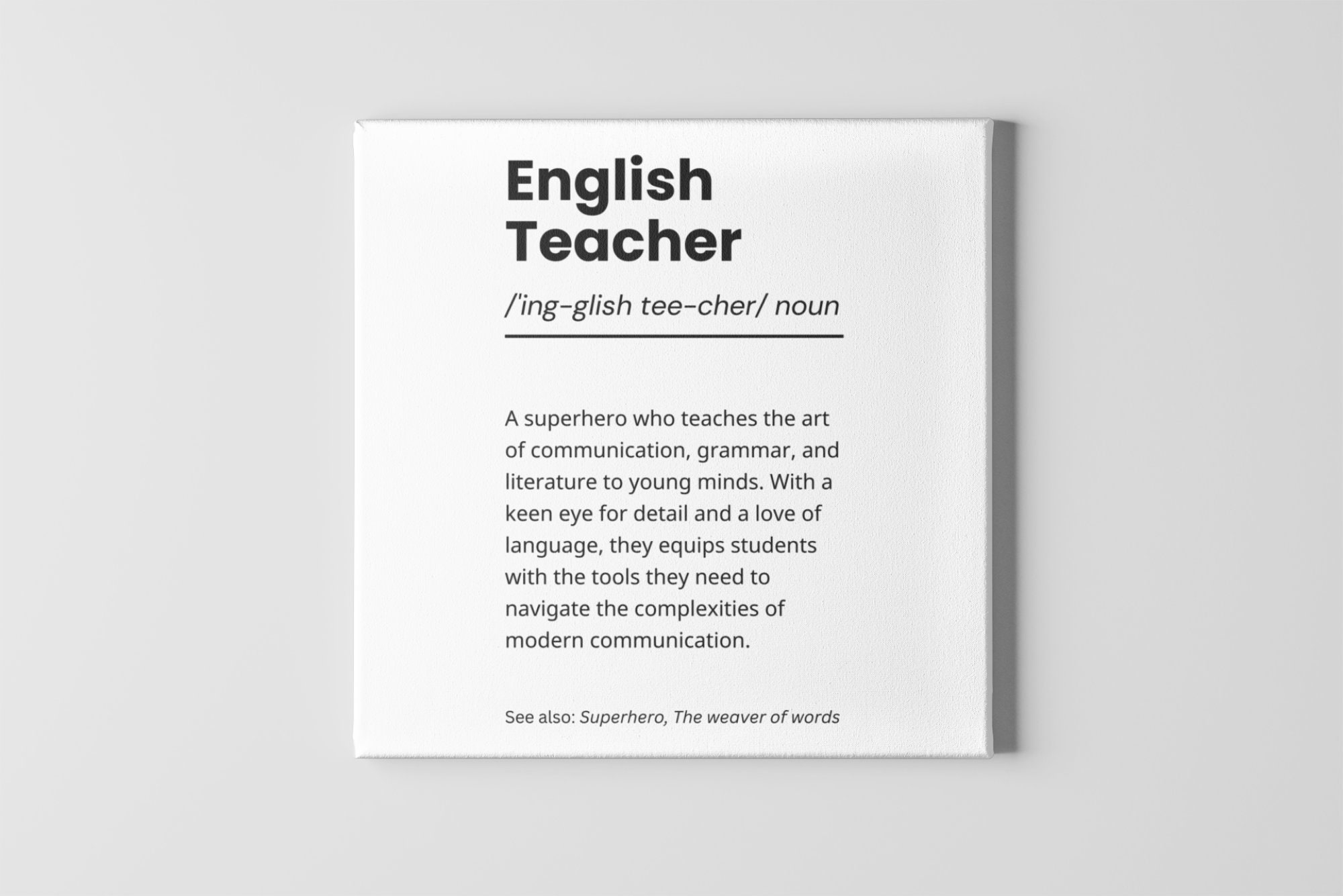 English Teacher Definition Print, English Teacher Gift, End of the Year ...