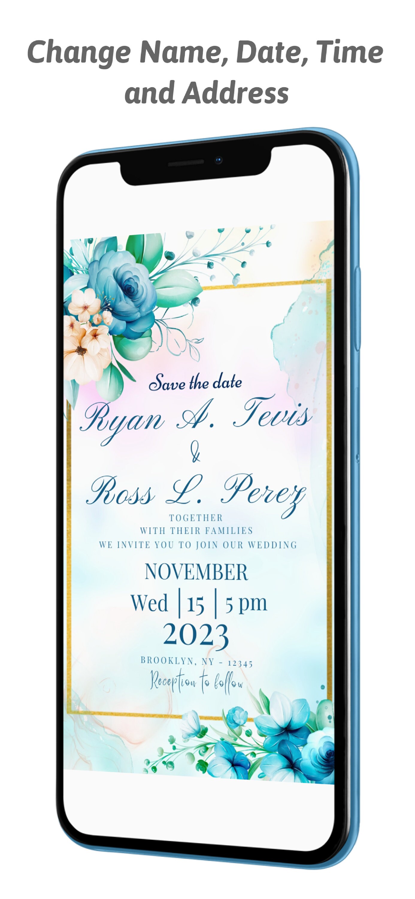 Custom Wedding Invitation Card Personalize Save the Date Card Download ...