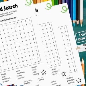 Back to School Word Search, Printable, Back to School Game, First Day ...