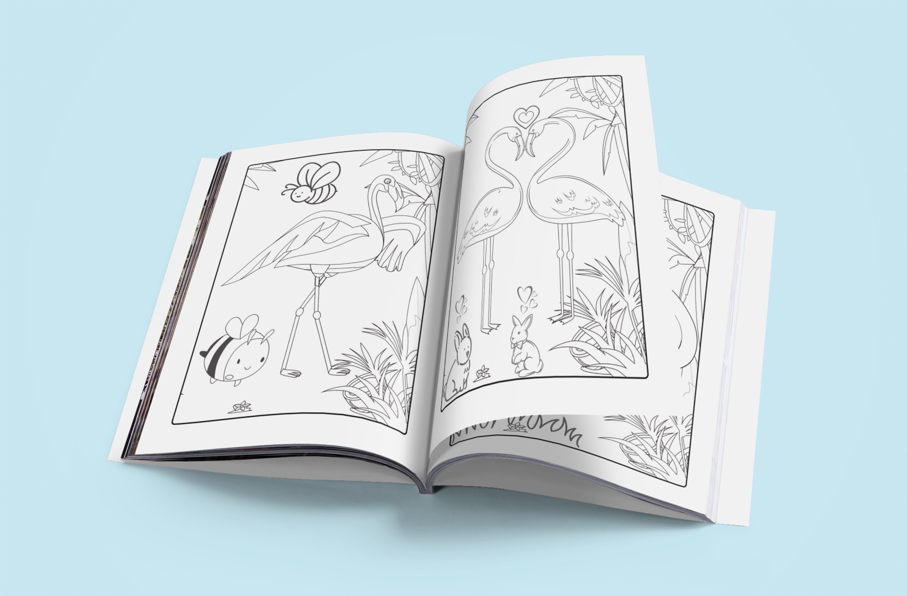 Flamingo Coloring Pages for Kids, 50 Printable Pages, Flamingo Coloring ...