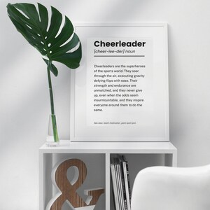Cheerleader Definition Print, Cheerleader Printable, Cheerleader Gifts ...