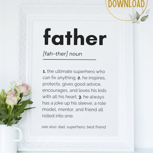 Father Definition Printable, Gift for Dad, Dad Definition, Digital ...