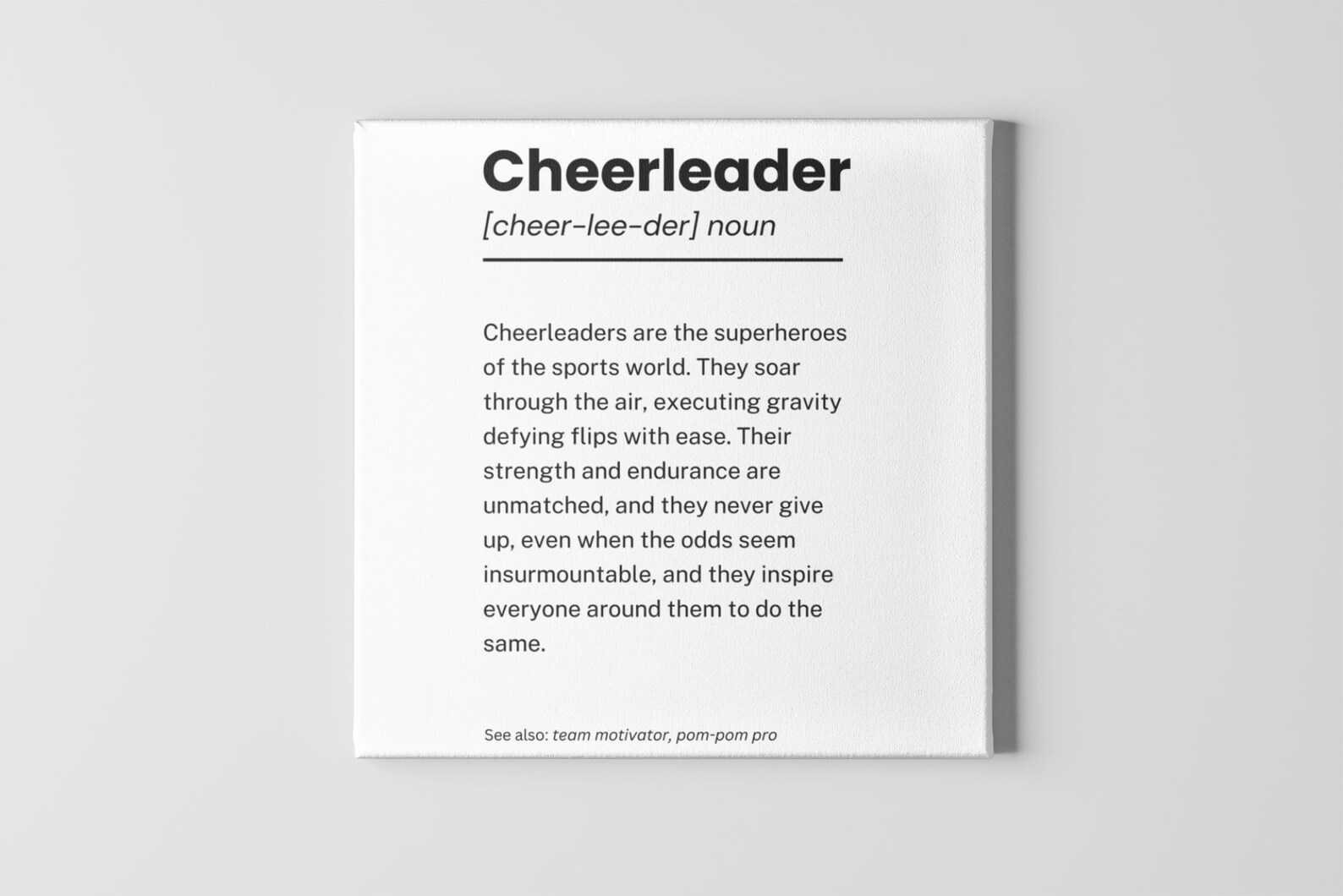 Cheerleader Definition Print, Cheerleader Printable, Cheerleader Gifts ...
