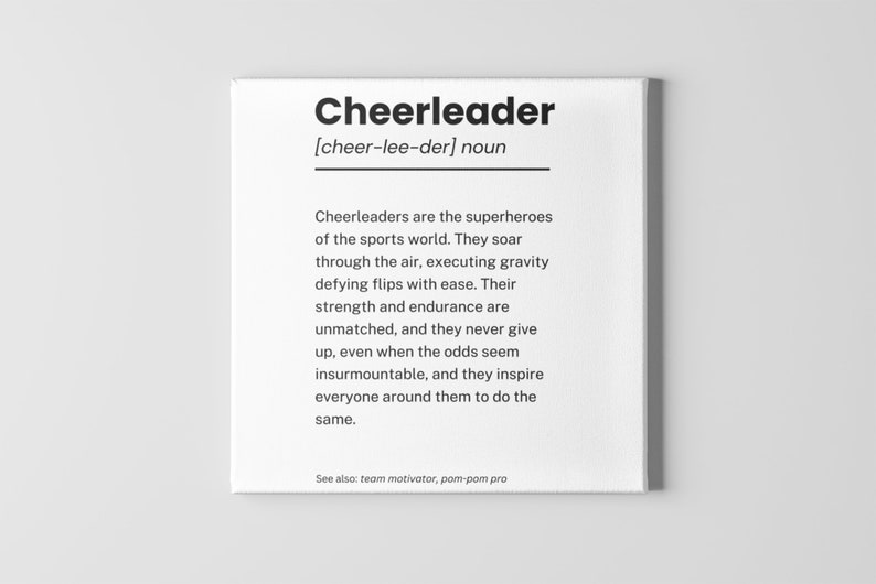 Cheerleader Definition Print, Cheerleader Printable, Cheerleader Gifts ...