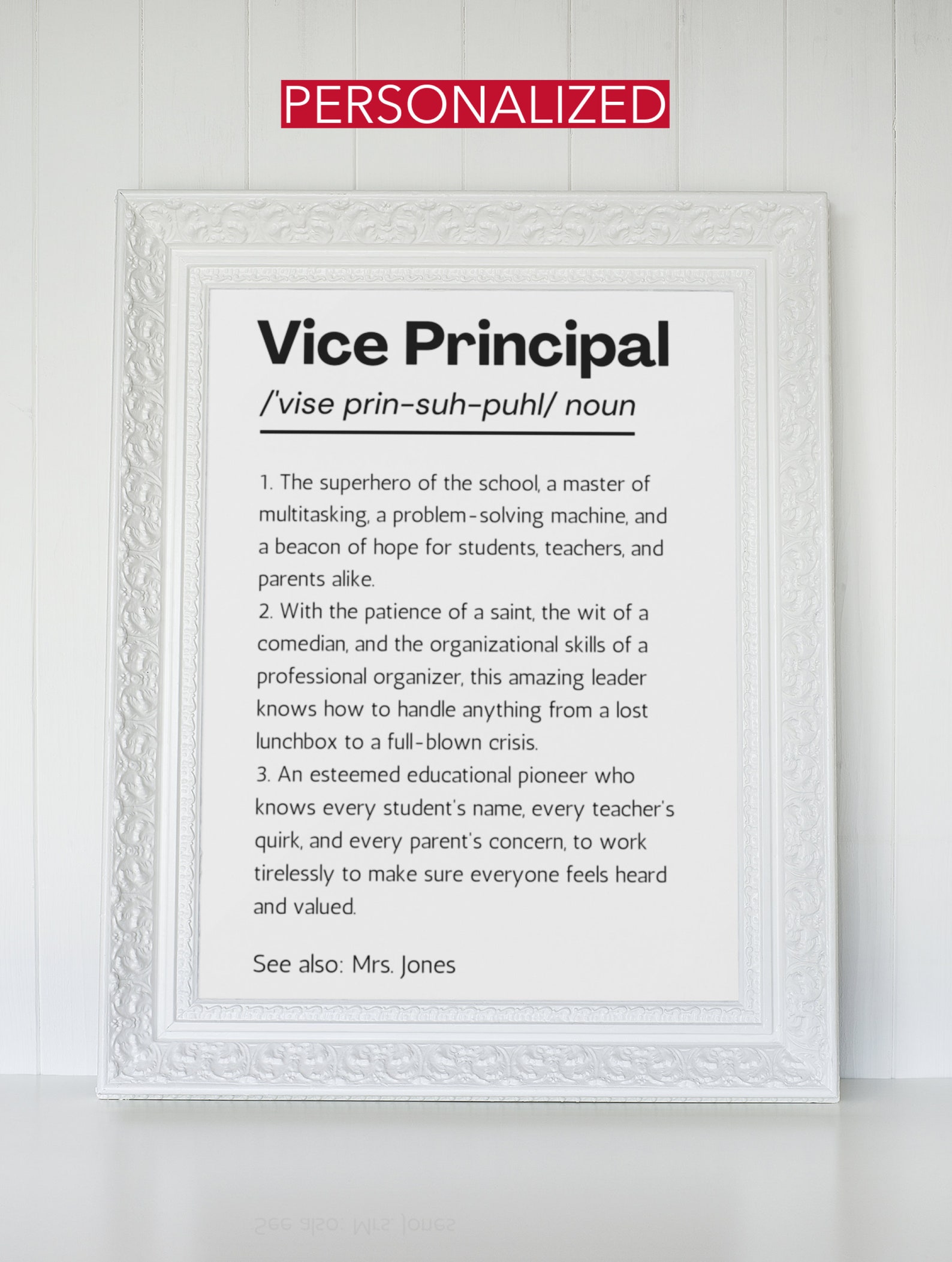 Vice Principal Definition Print, Vice Principal Gift, Assistant ...
