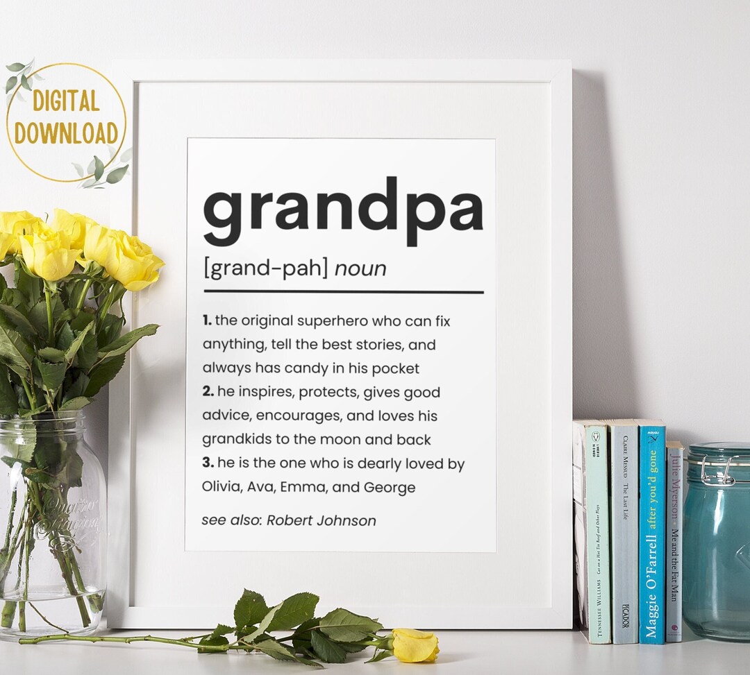 Grandpa Definition, Custom Grandpa Print, Father’s Day, Grandpa Gift ...