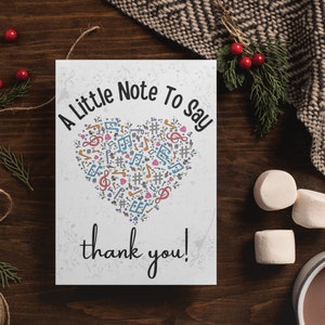 Music Teacher Appreciation Card, Thank You Card for Music Teacher ...