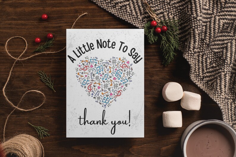 Music Teacher Appreciation Card, Thank You Card for Music Teacher ...