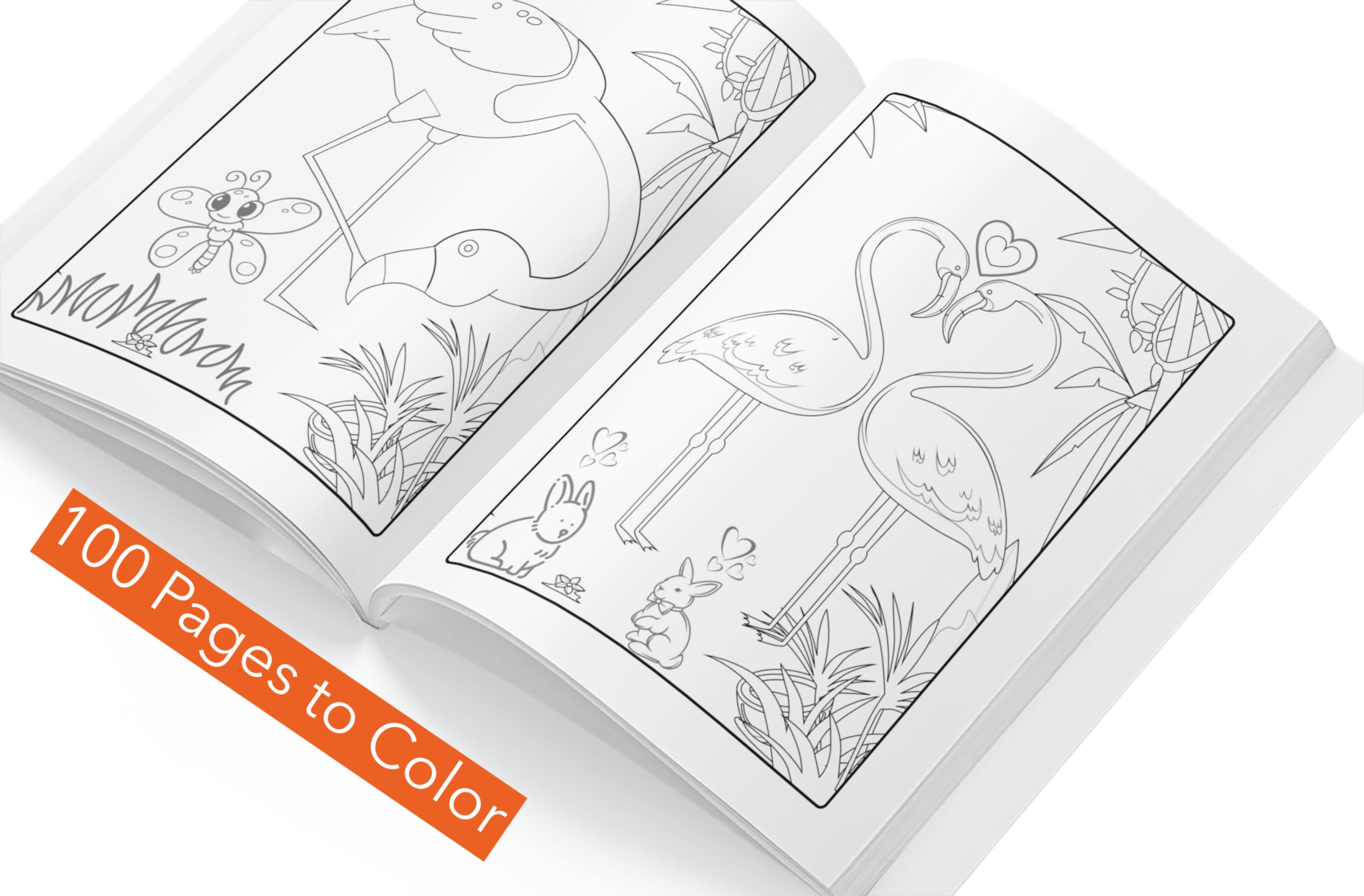 Flamingo Coloring Pages for Kids, 50 Printable Pages, Flamingo Coloring ...