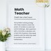 Math Teacher Definition, Math Teacher Gift, End of the Year, Math ...