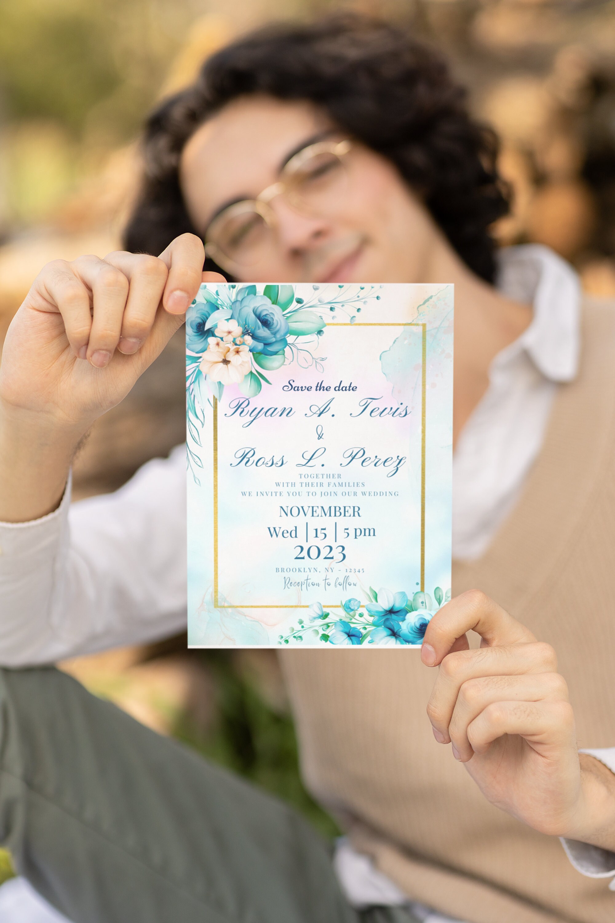 Custom Wedding Invitation Card Personalize Save the Date Card Download ...