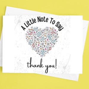 Music Teacher Appreciation Card, Thank You Card for Music Teacher ...