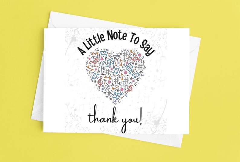 Music Teacher Appreciation Card, Thank You Card for Music Teacher ...